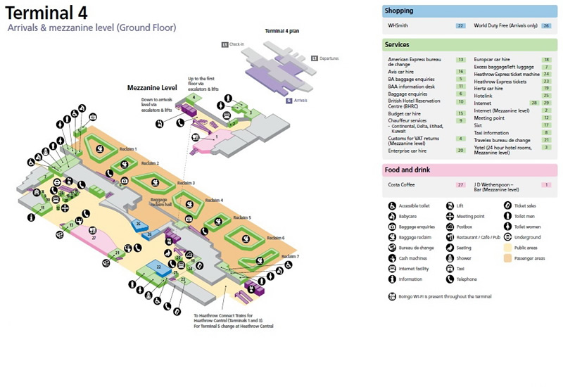 Heathrow International Airport UK Terminal Maps LHR Information And