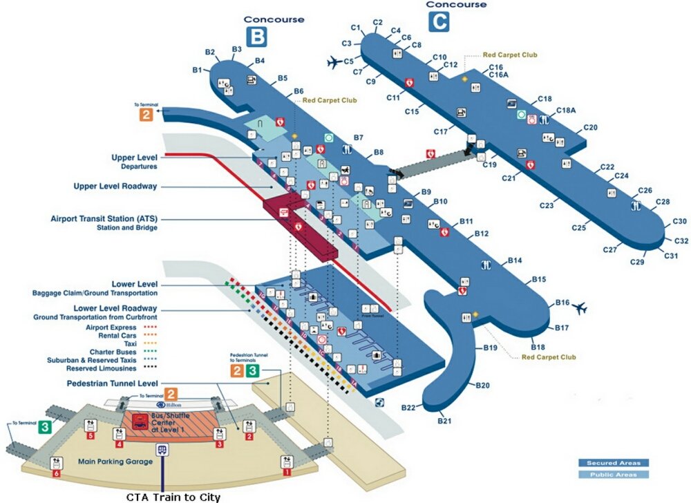 Airport Terminal Map Ohare airport terminal 1 map jpg Airport Terminal Map Ohare airport terminal 1 map jpg