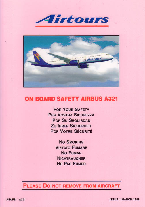 Airline Safety Card For airtours airbus a321 march 1998.jpg